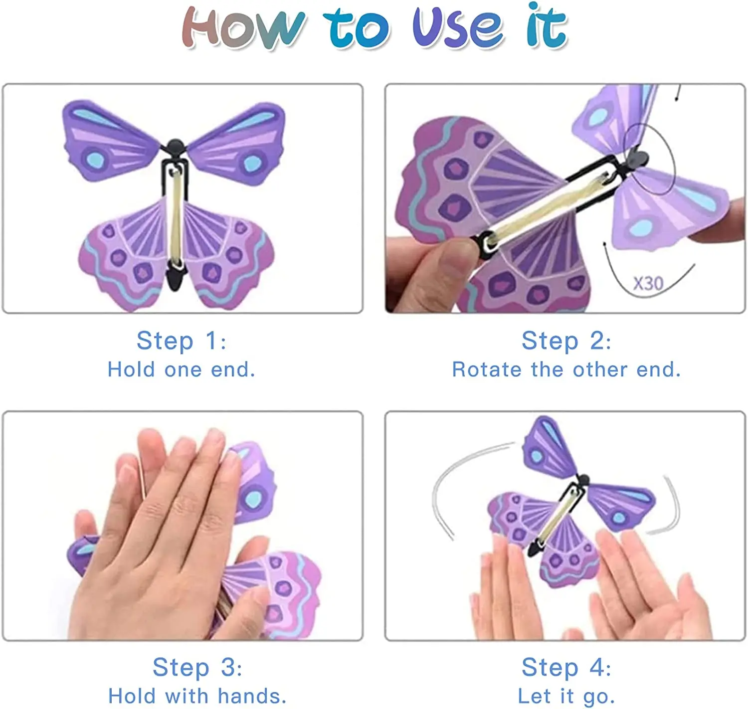 Magic Flying Butterfly Powered Wind up Rubber Band Butterfly for ...