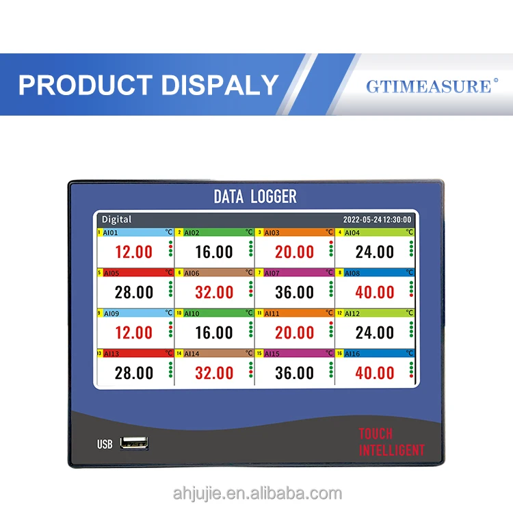 8/ 12/ 16 /32 /channels Industrial Data Logger With Analog Output Chart ...