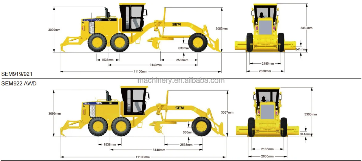 China 919 190hp Motor Grader With Blade And Ripper Famous Brand In ...