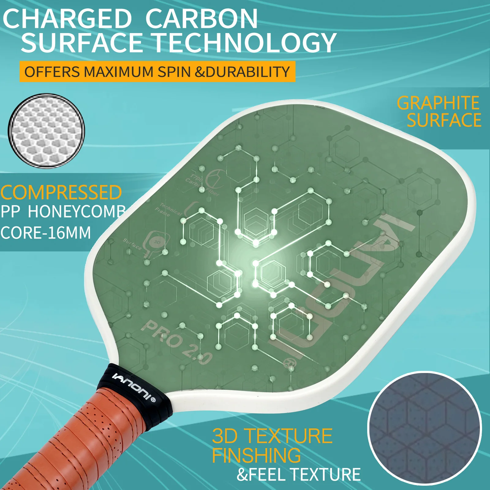 CASTON SPORTS PRO 2.0 3D Pickle Ball Paddles - High Quality