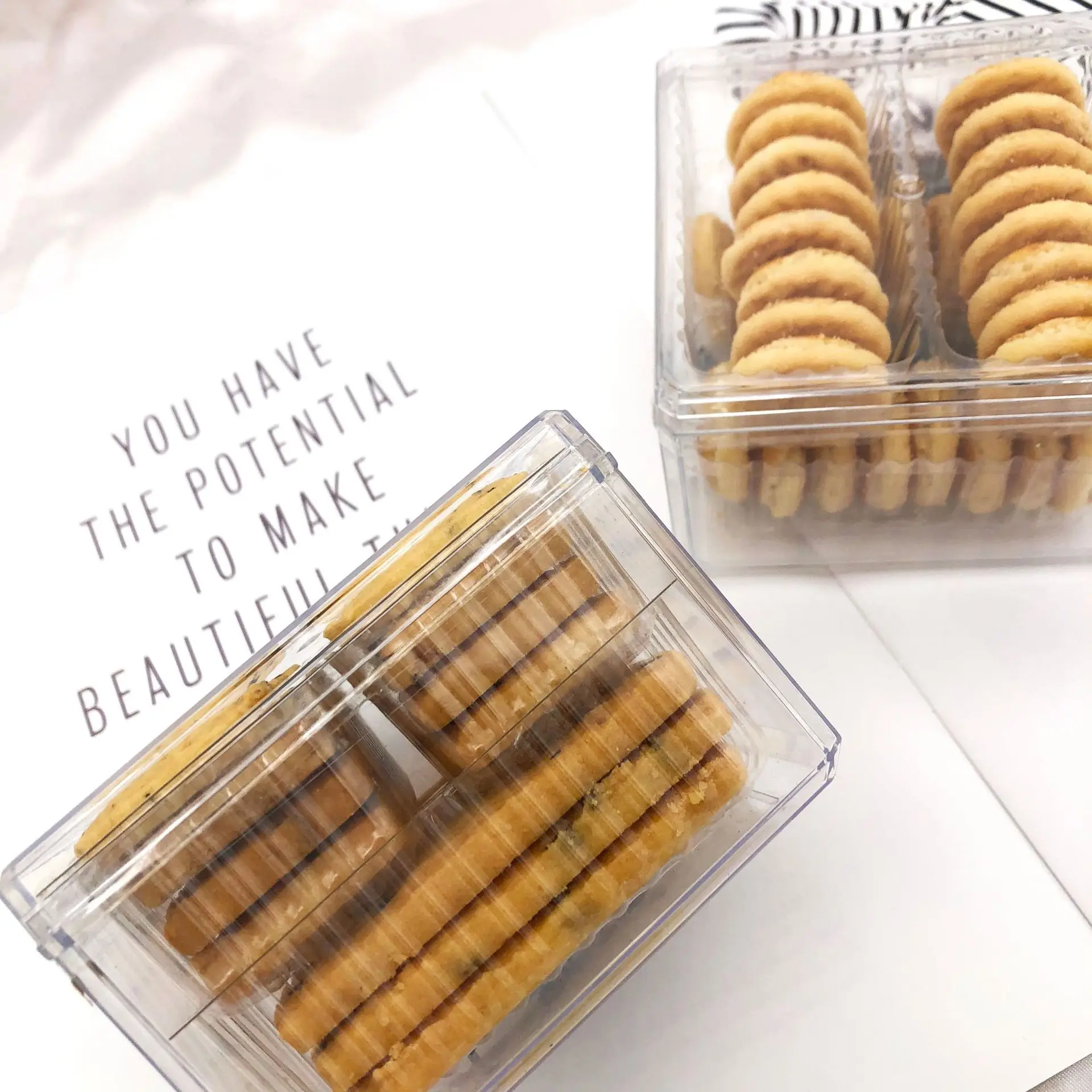 Transparent PS Plastic Tiramisu Dessert Storage Containers