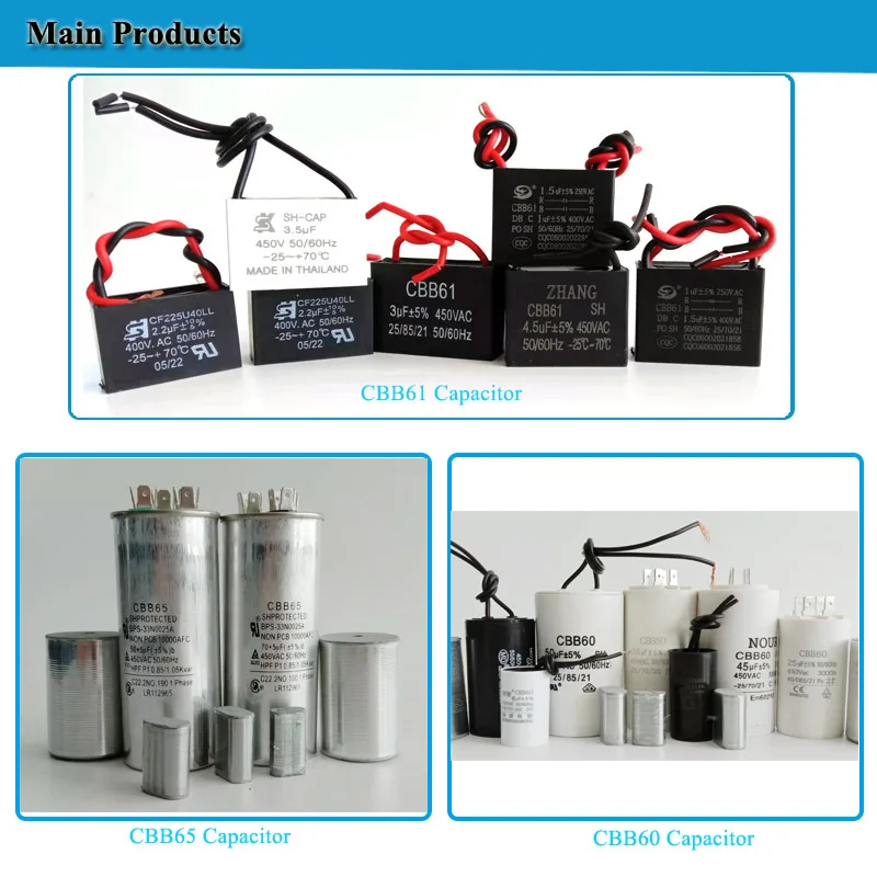 1.2uf Electric Fan Capacitor / Cbb61 Polypropylene Film Capacitor Cbb61 ...