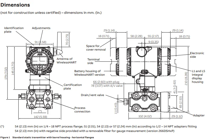 Abb 2600t Series Differential Pressure Transmitter 266dshmssa2b1 Dp ...