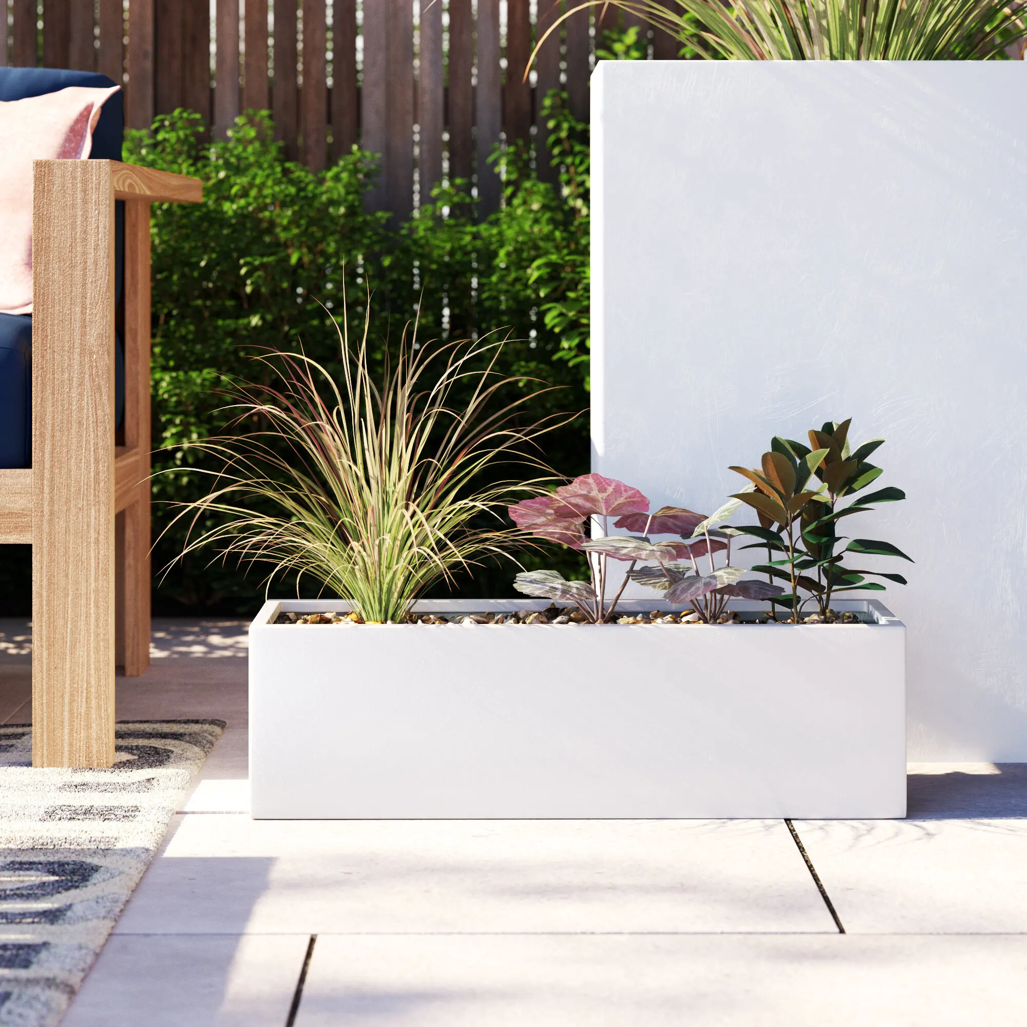 Large Rectangular Fiberglass Outdoor Planter Box - Eco-Friendly ...