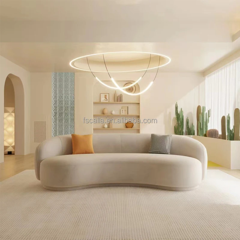 Shop Our Hot Sales Modern Moon Shape Velvet Sofa Set