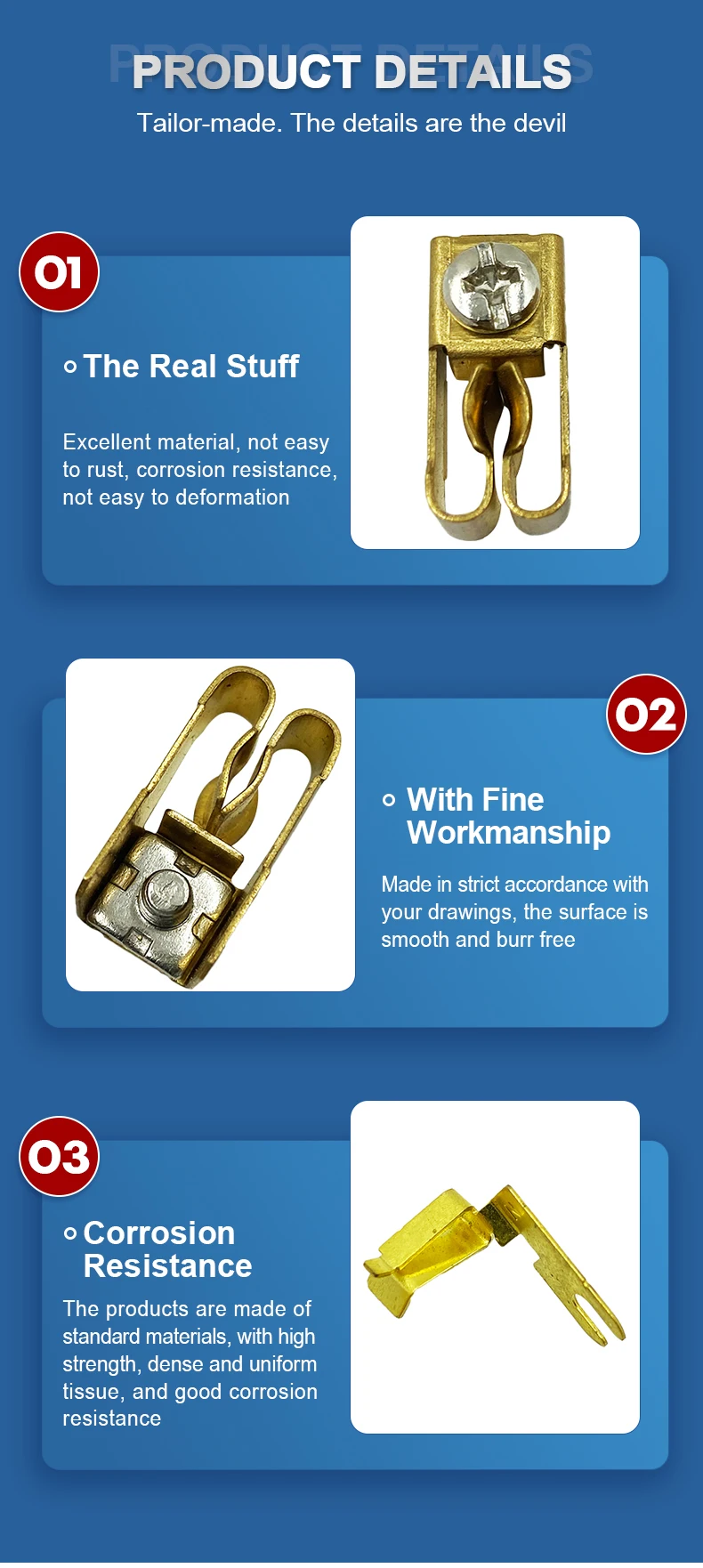 Custom Precision Power Socket Brass Stamping Shrapnel for Power Switch ...