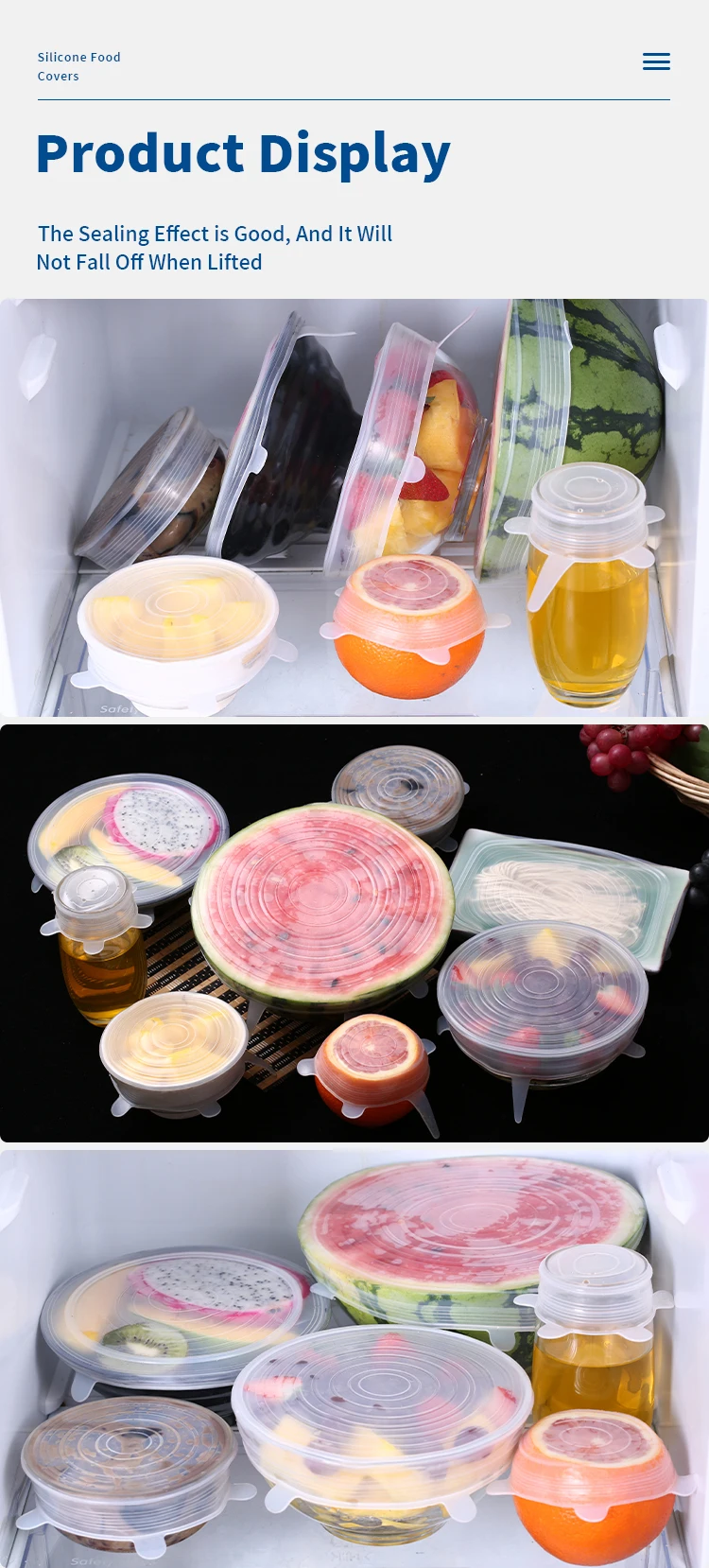 Silicone Stretch Lids - Customized Logo Food Covers