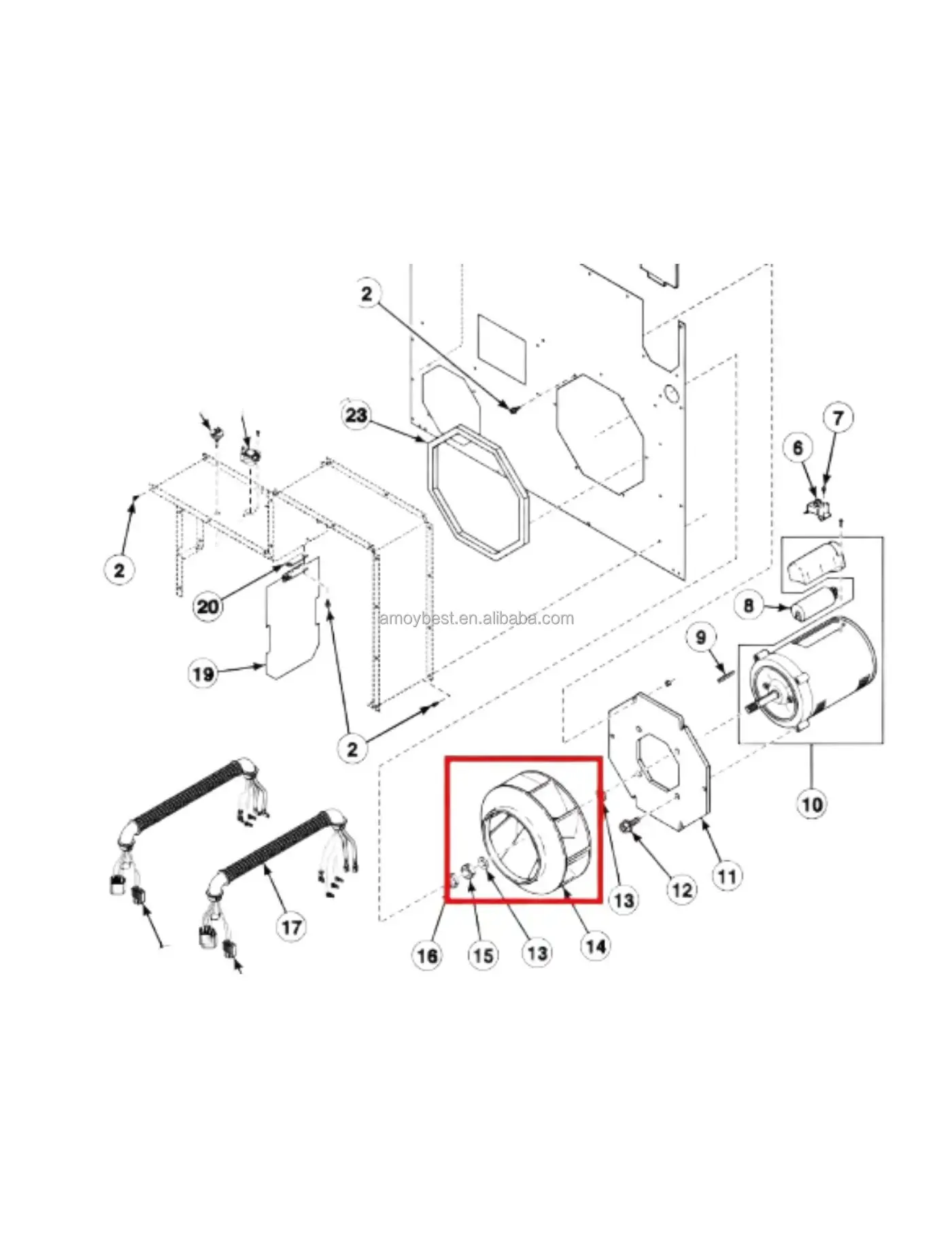 70359801P Factory Customization Blower Wheel Dryer Blower Assembly Fan ...