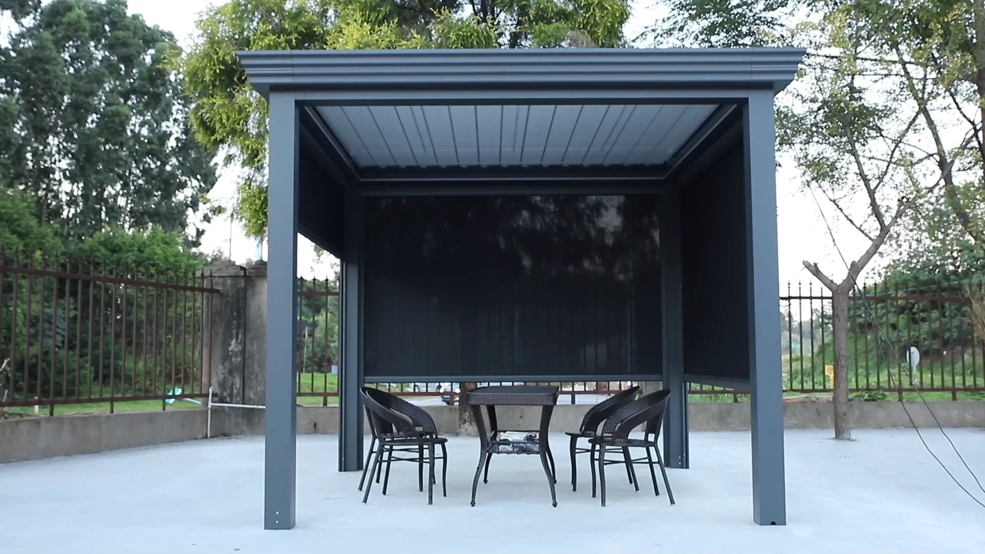 Outdoor Space Patio Cover Roof Pergola Easy Installation Remote Control ...