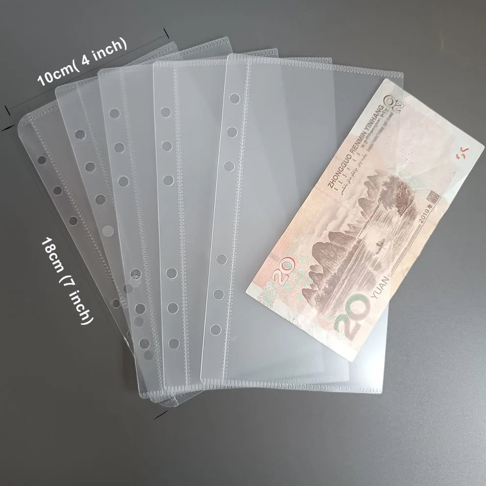 Wholesales Clearfrost Zipperless 6 Holes Plastic Envelopes Custom Frosted Cash Envelopes For ...