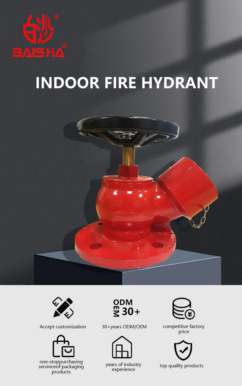 High Quality Cast Iron Fire Hydrant Valve Revolving Red Painting Indoor ...