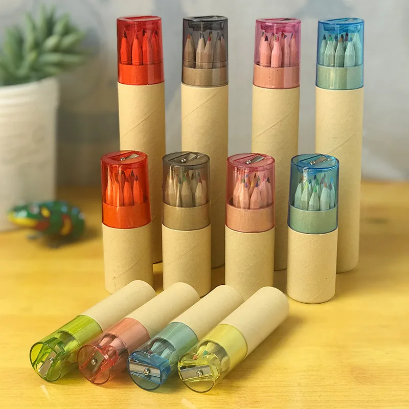 Hot Sale 6pcs Color Pencil Set Mini Colored Pencil In Paper Tube ...