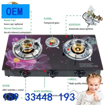 4 Electric And Gas Burners Combi Stove Cooker Built-in Stainless Steel ...