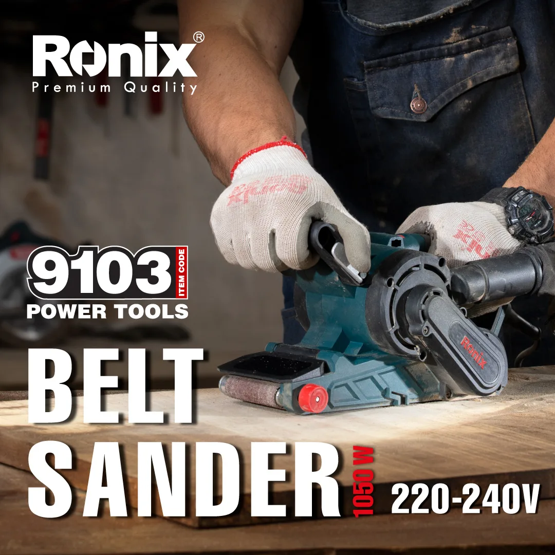 Ronix Belt Sander 9103 320w Vacuum Adapter Portable Woodworking Wide ...