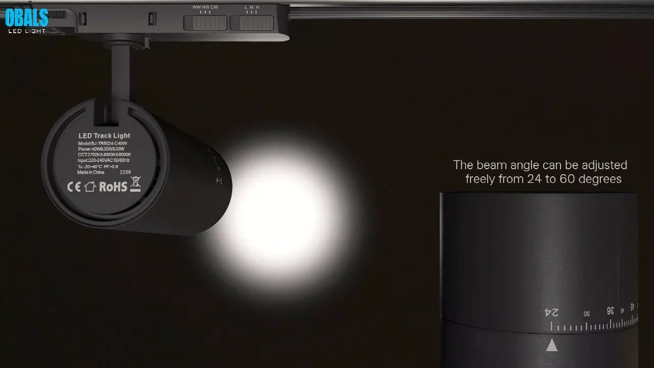 Indoor Zoom Dimmable Beam Angle Focus Adjustable Track Light 360 Cob ...