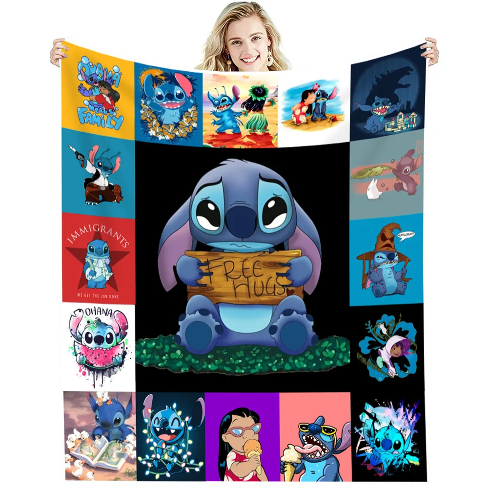 Popular Cartoon Stitch Digital Printed Flannel Blanket Nap Blanket ...