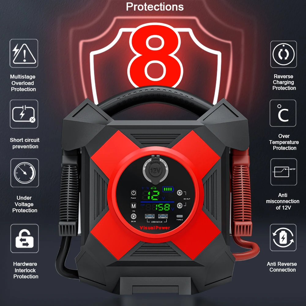 Heavy Duty Truck Battery Booster Jump Starter Pack Box 12v 10000 Amps ...