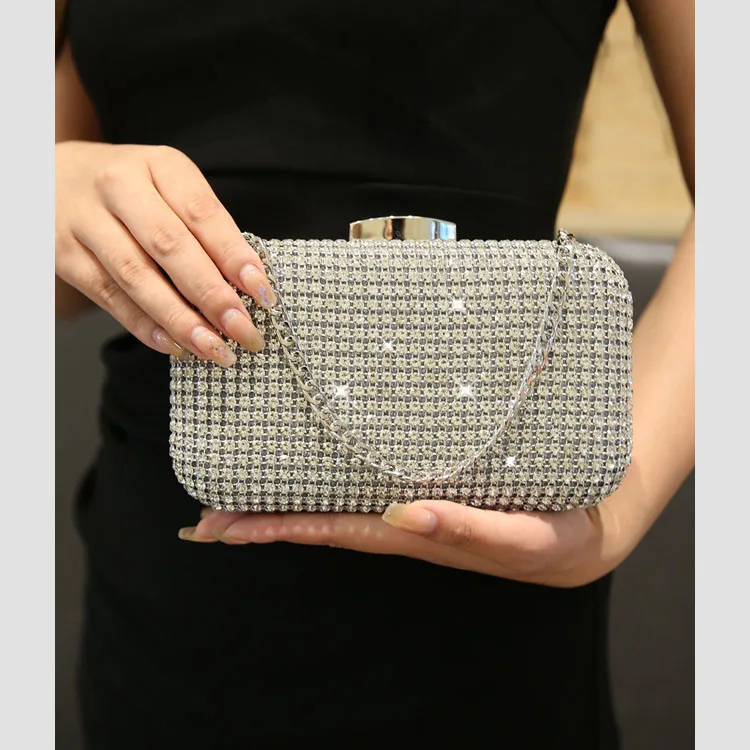 New Luxury Rhinestone Diamond Hand-held Banquet Bag Nightclub Party ...