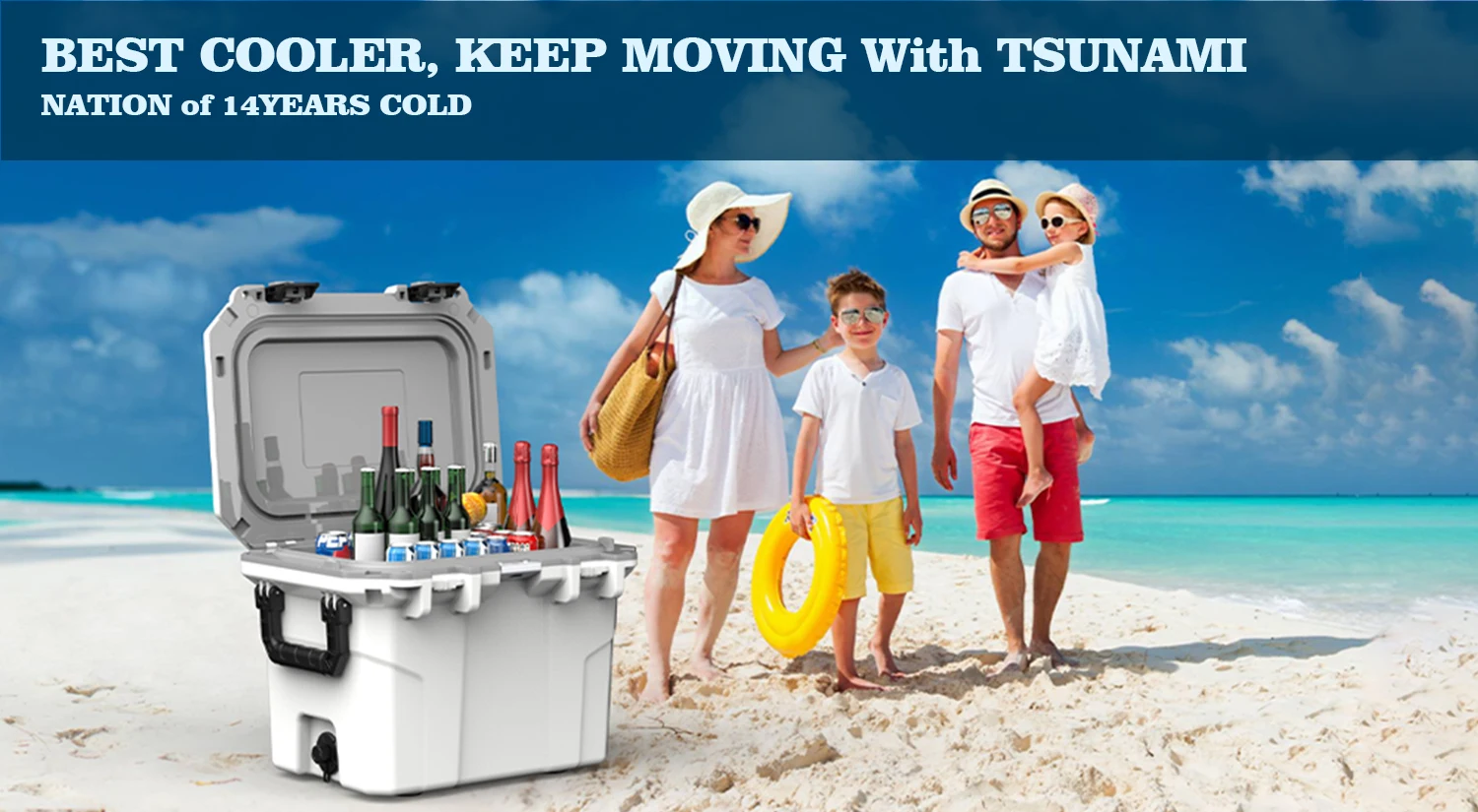 Outdoor Portable Picnic Ice Cooler Box 16l Beer Can Drinking Plastic ...