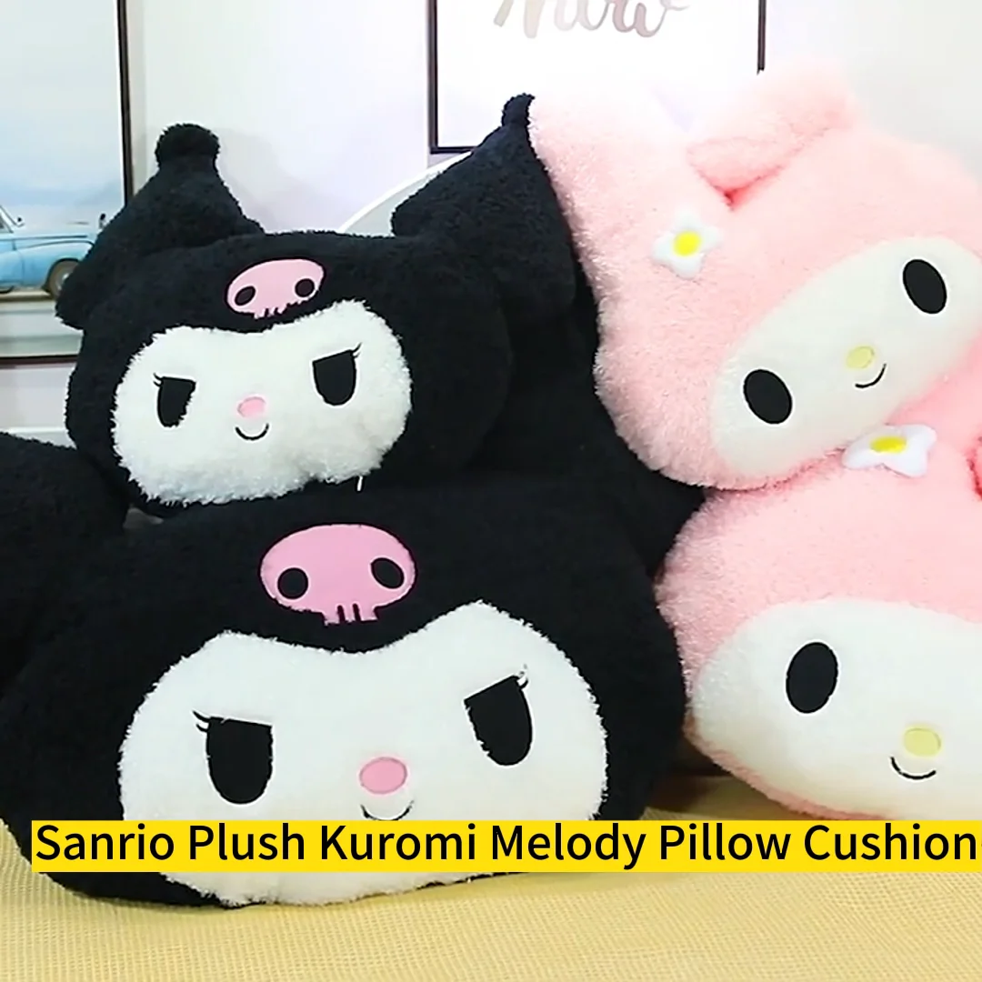 Oversized Sanrio Plush Kuromi Melody Pillow Cushion Plush Toys Cute Cartoon Doll Sofa Valentine ...