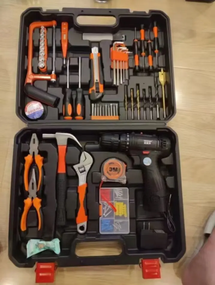 61 Pcs Professional Auto Repair Tool Set with Electric Drill