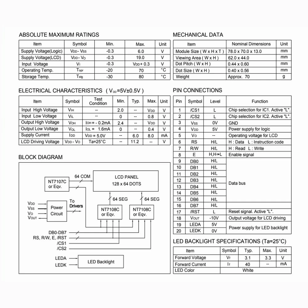 Monokrom 128x64 Desain Grafis 12864 Kisi Monokromatik Mikro Layar Lcd ...