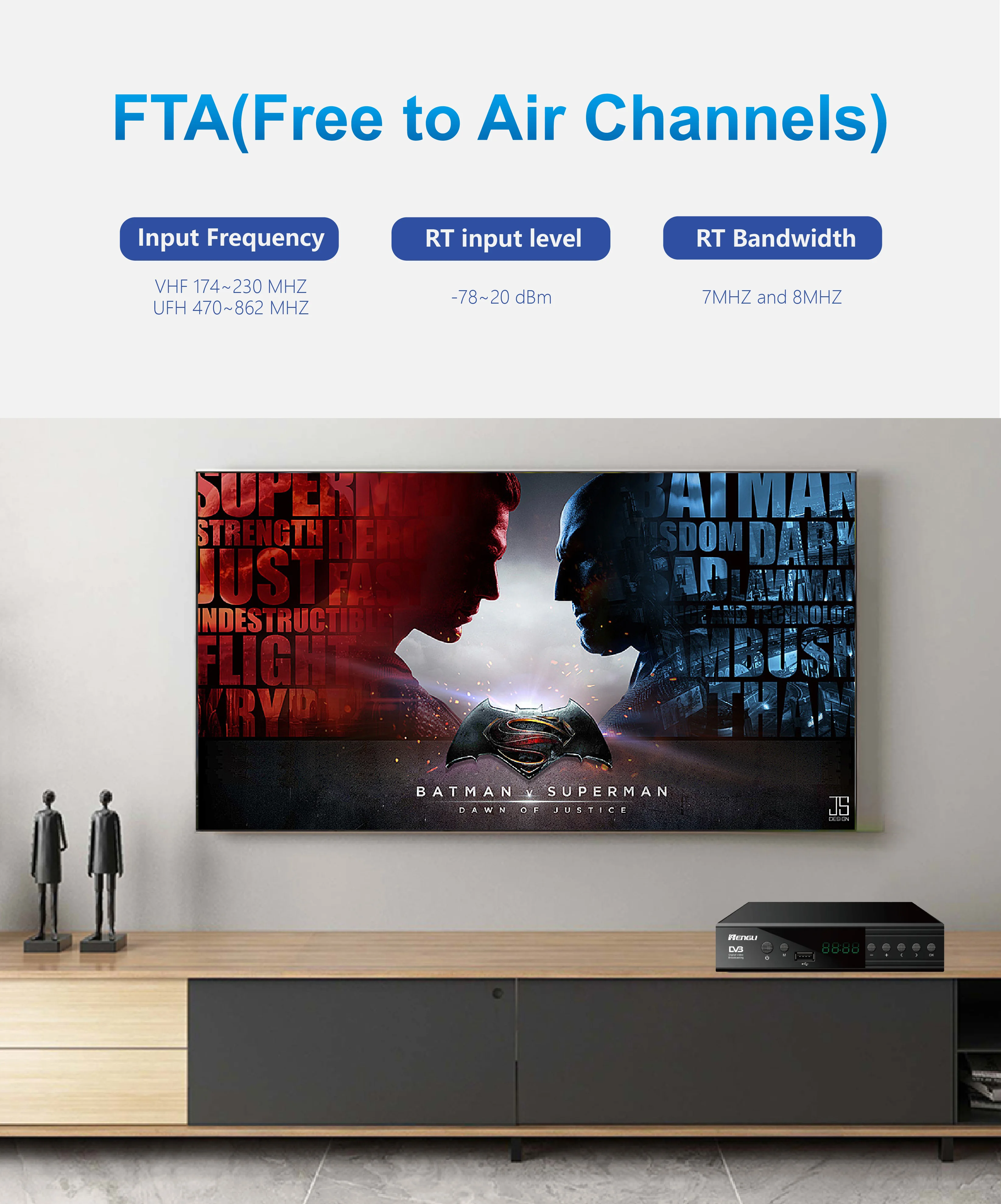 DVB T2 TV Receiver Decoder with H.264/H.265 - 4K Support