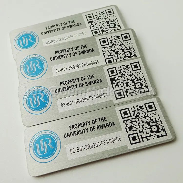 Custom Metal Identification Barcodes - Anodized Aluminium