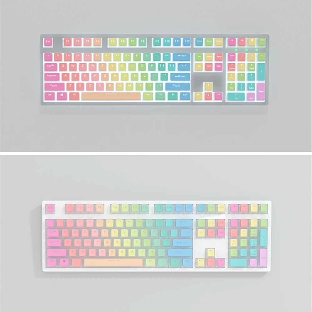 108 Keys Rainbow Pudding Keycaps - OEM Profile & Backlit