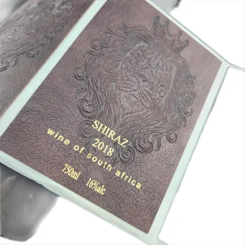 Custom Luxury Leather Emboss/deboss Stickers With Logo Fold Foil Emboss ...