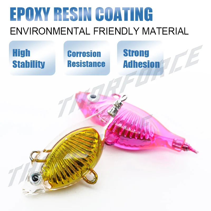 Thorforce New Design 40mm 11.5g Epoxy Resin Lure Epoxy Jigs Sinking Vib Trout Spoon Fishing Lure ...