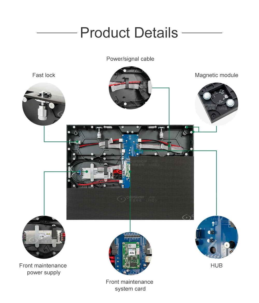 Club Restroom Show Display LED Wall P2.5 Wall Mount Fixed LED Display ...