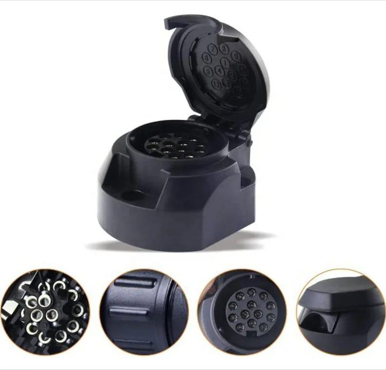 13 Pin Trailer Socket & Connector 13 Way Trailer Connector Power Cable ...