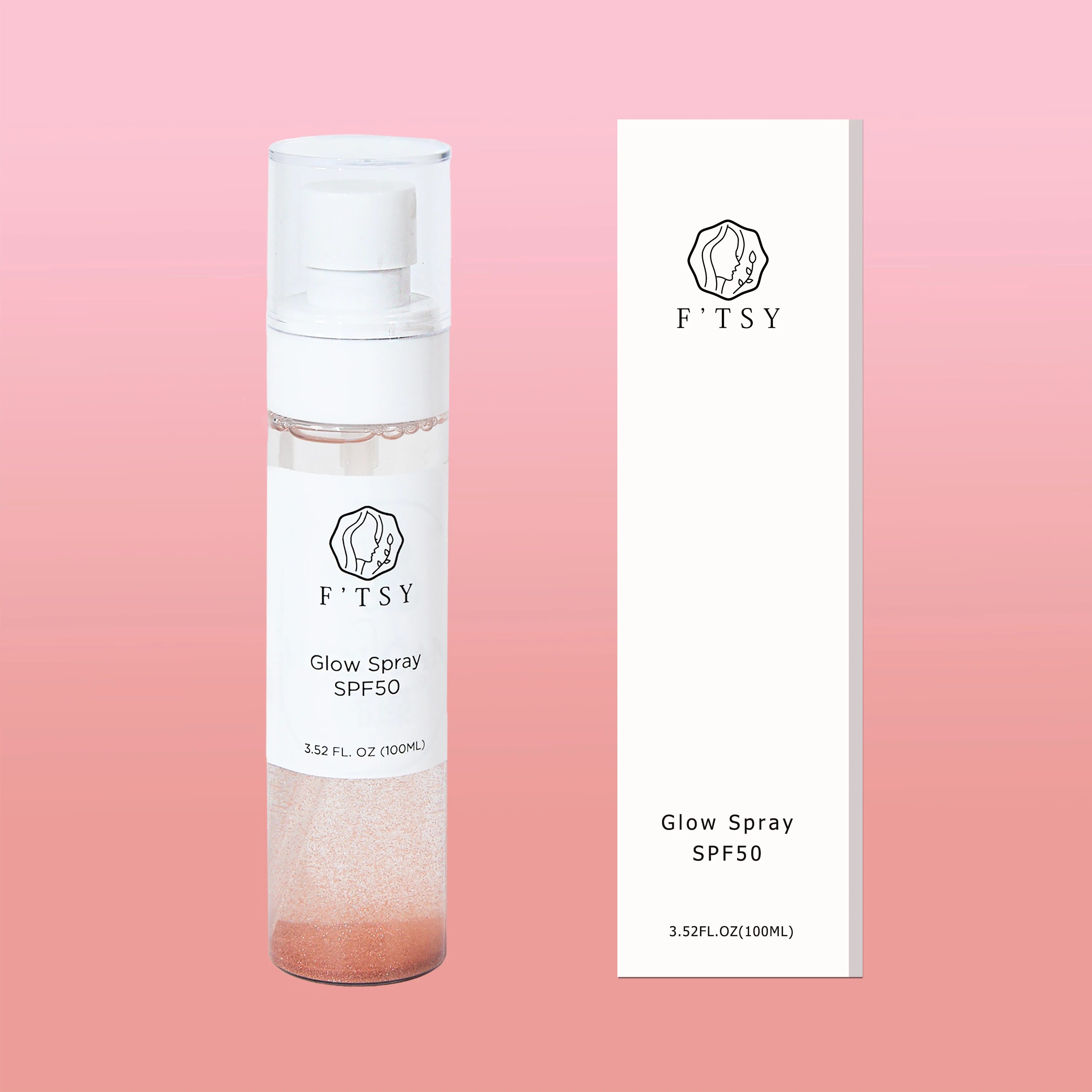 OEM SPF 50 Glow Sunscreen Spray Mist UVA UVB Sun Protection Shimmer ...