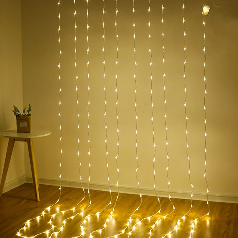 3X3M 320 LED Meteor Shower Rain Light Water Flow Waterfall Window ...