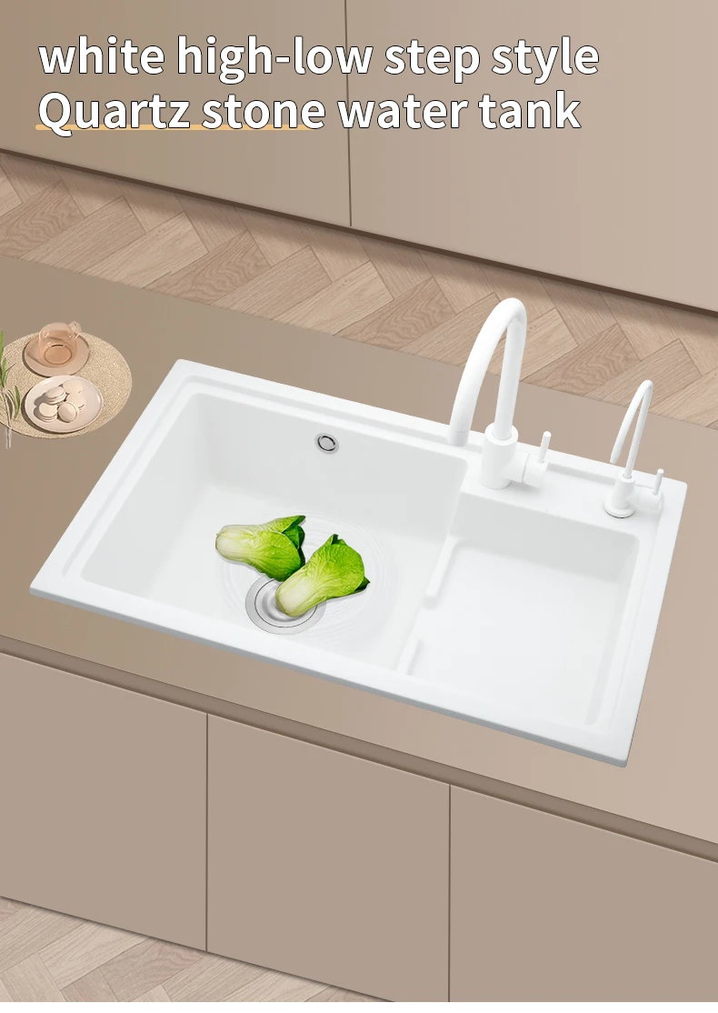 Quartz Stone Sink Large Single Trough Granite Washing Basin Stepped ...