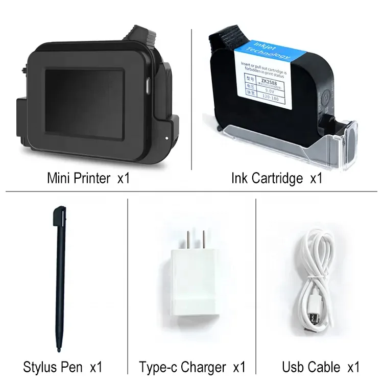 Rechargeable Portable Handheld Inkjet Printer Manual Printer For Small ...