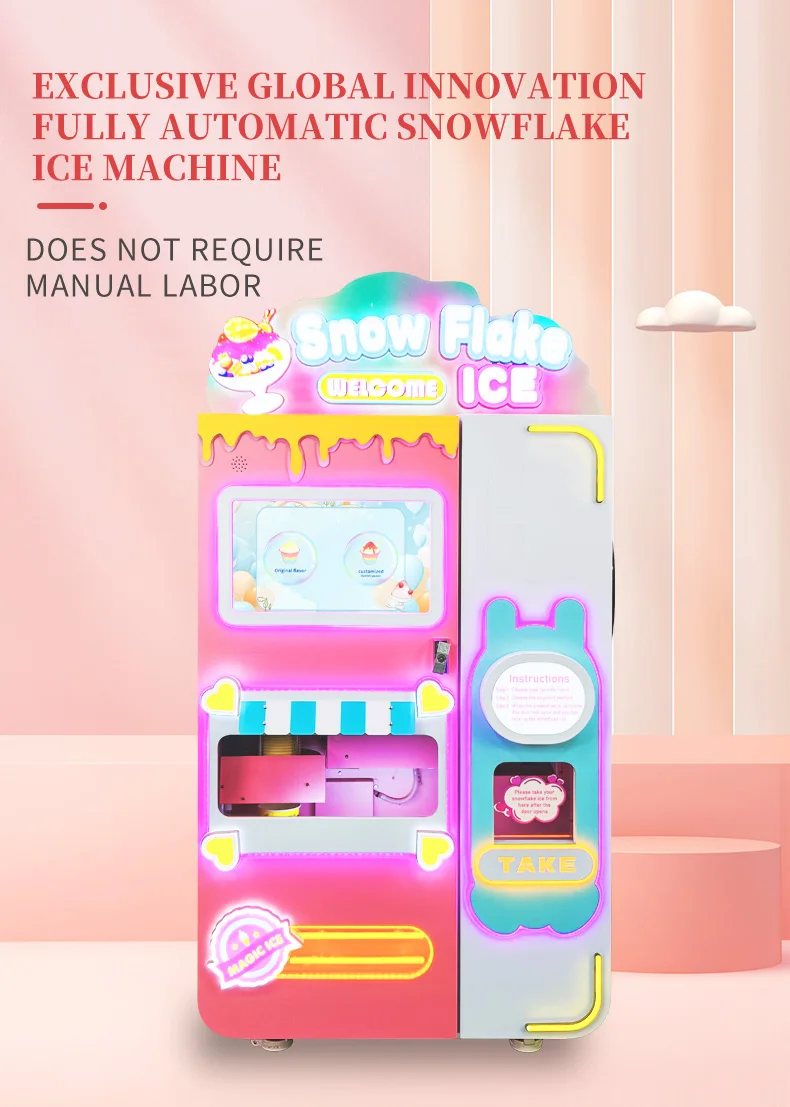 Red Rabbit Automatic Robot Ice Cream Vending Machine Snowflake Ice ...
