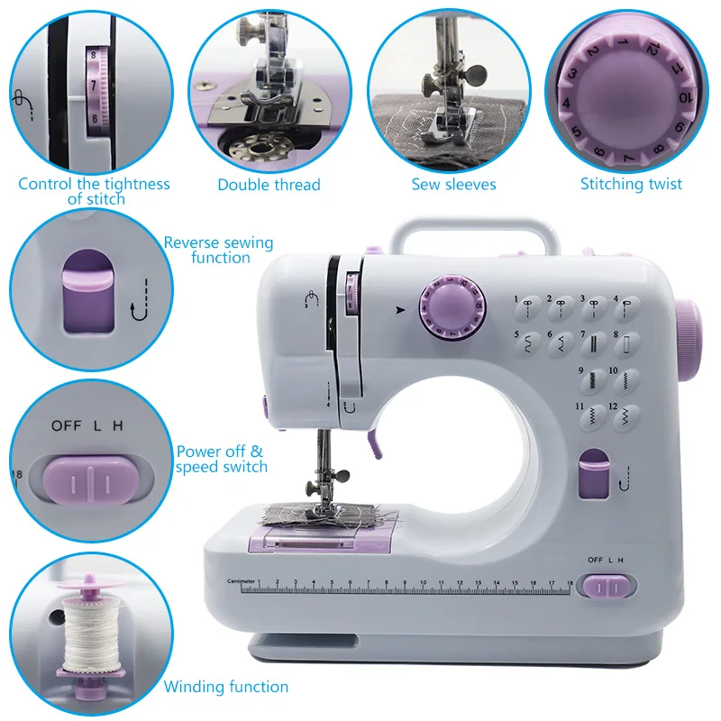Zogift Family Electric Fabric Sewing Machine 505 - 12 Stitches