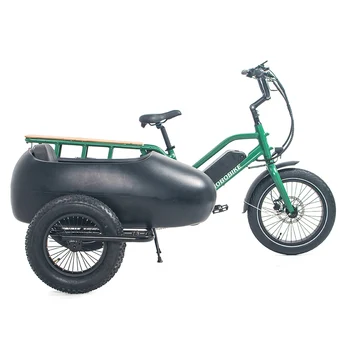 Three Wheel Side Car Fat E-bicycle Sidecar Electric Bicycle Vintage ...