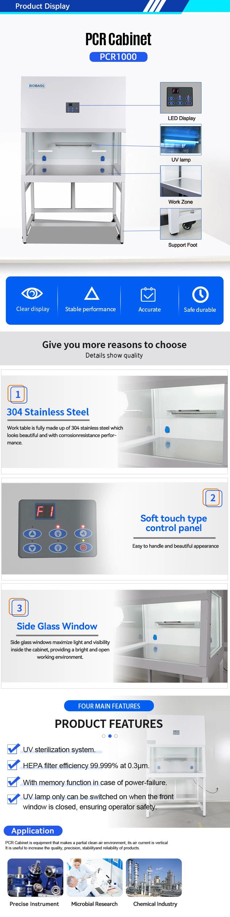 Biobase Pcr Cabinet Pcr1000 With Led Display Uv Lamp Sterilizer System ...