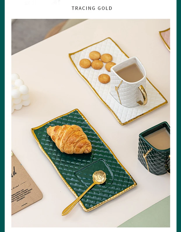 Al Ins Style Colorful Luxury Gold Ceramic New Porcelain Coffee Cup And ...