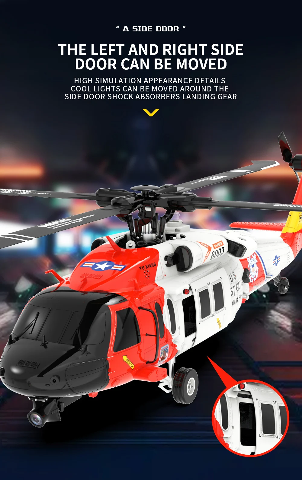 F09-S UH60 RC Helicopter - 2.4G 6-Axis Gyro GPS FPV Model