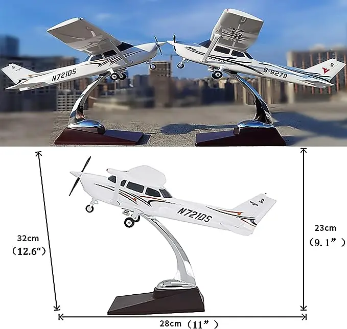 28cm Cessna 172 Skyhawk Skylane - Popular Resin Aircraft Model