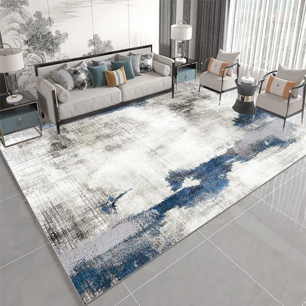 Modern Medium Pile Rug Floor Mat Soft Geometric Printed Velvet Carpet ...