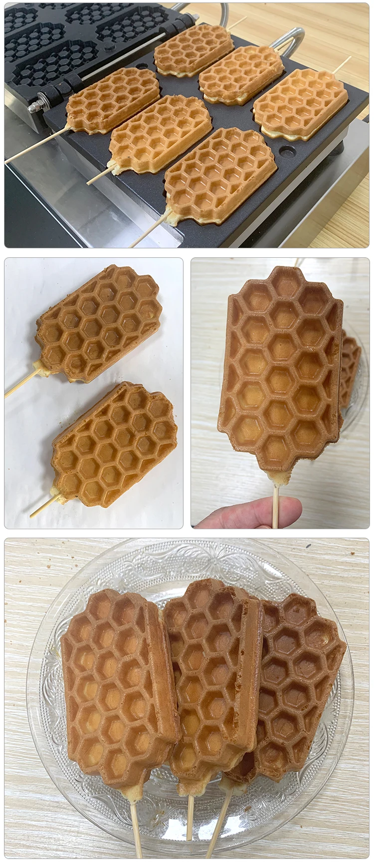 Commercial Electric Honeycomb Waffle Machine Non-stick Waffle Cake ...