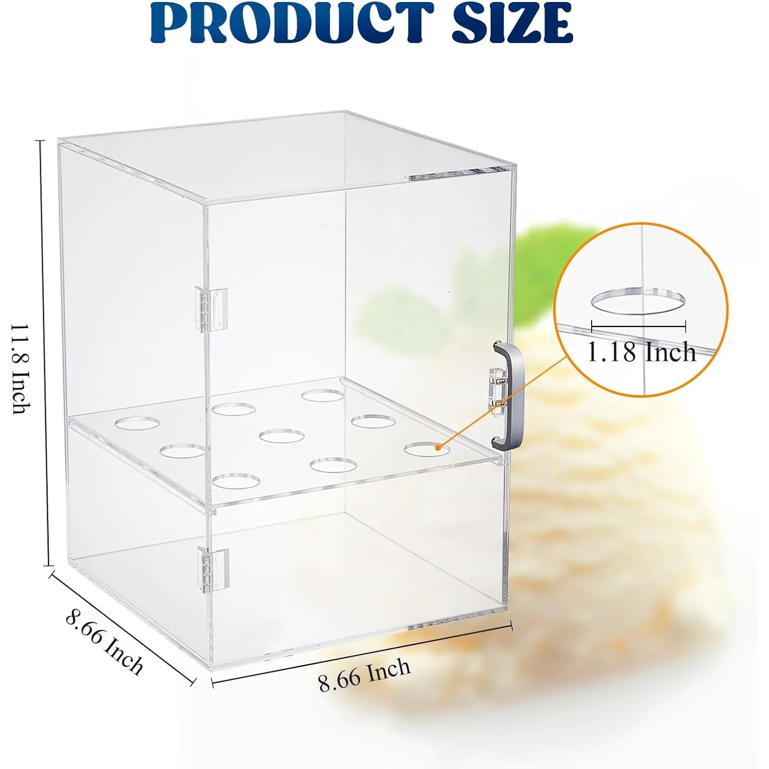 Acrylic Ice Cream Cone Holder Cabinet - Transparent & Customizable
