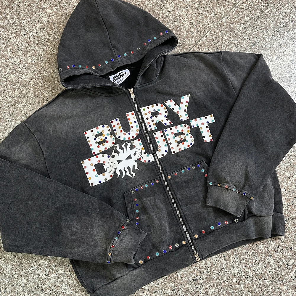 Custom clothing manufacturer baggy boxy distressed embroidery acid wash ...