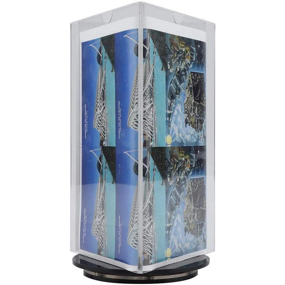 Custom 4 Side Rotates Card Holder Display Clear Table Sign A4 Display ...