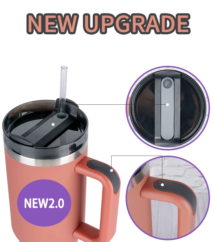 30oz & 40oz Custom Sunflower Sublimation Steel Mugs With Handle Flip Straw Tumbler Cow Print ...